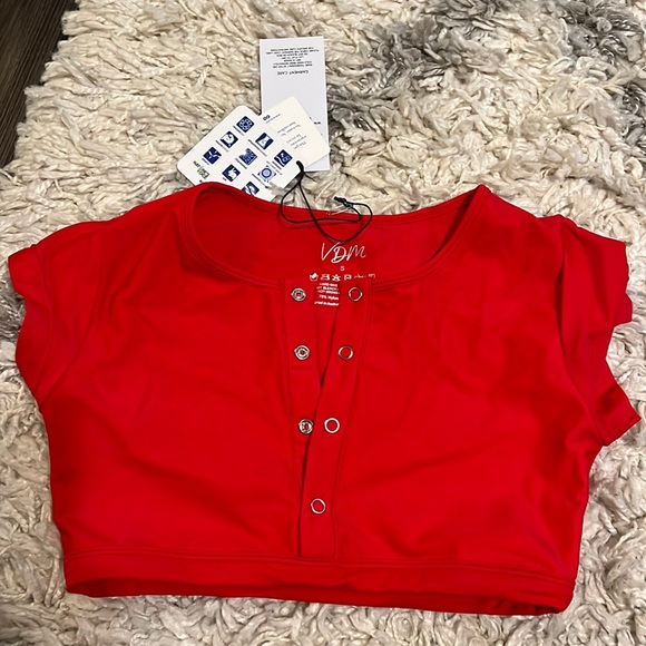REVOLVE | Swim | Vdm From Revolve Button Up Red Bikini Top | Poshmark